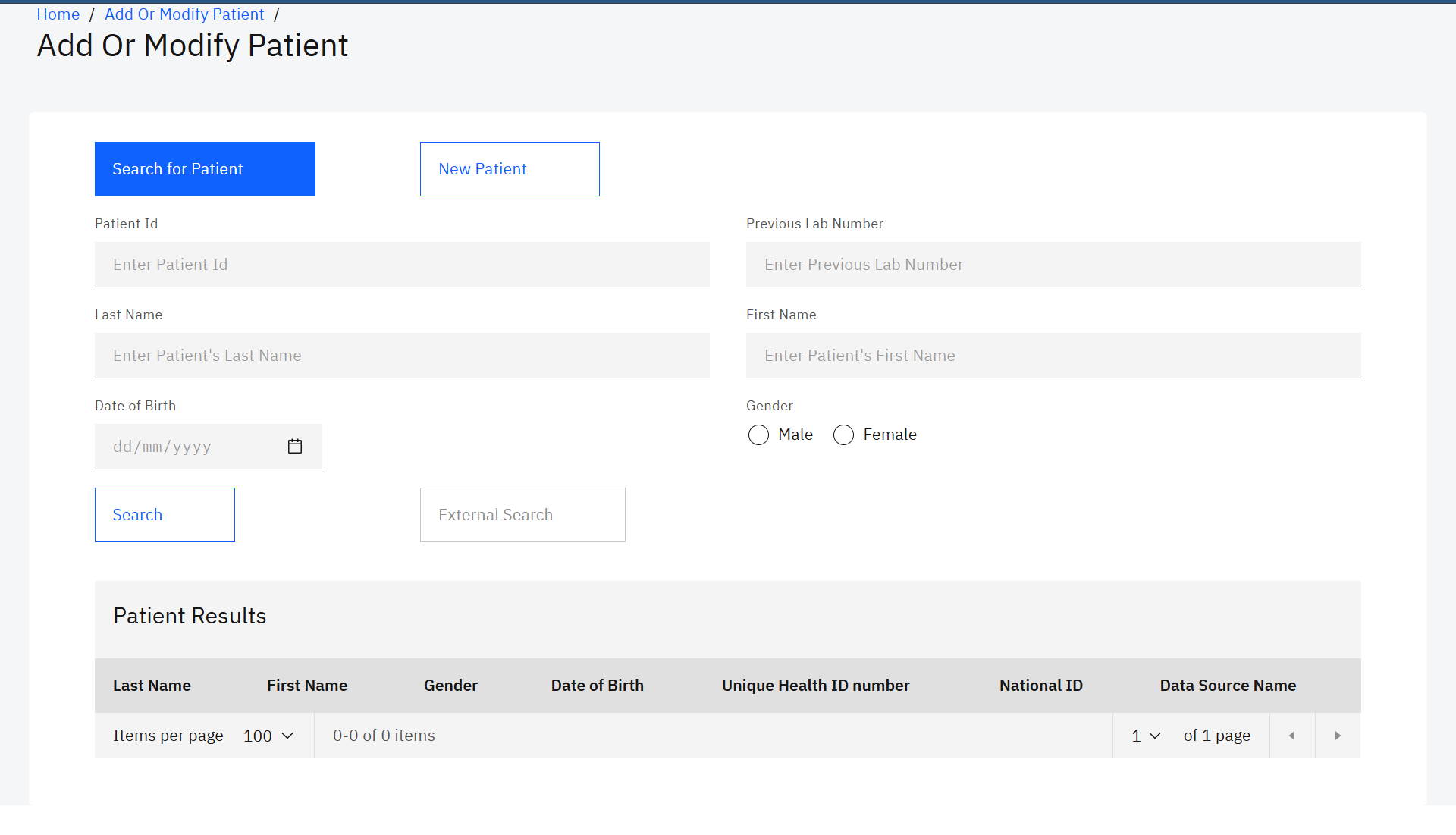 PatientManagement – OpenELIS Global